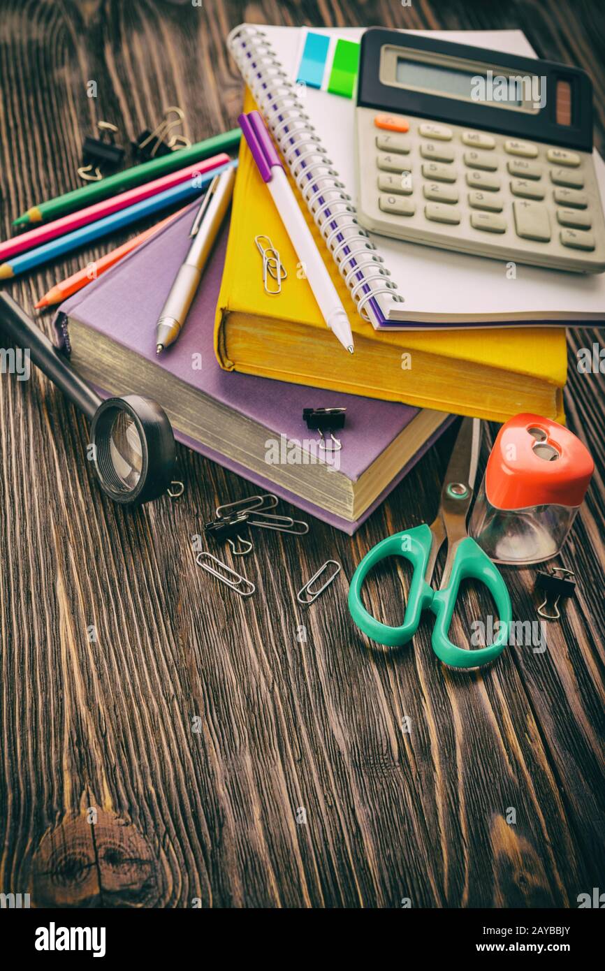 Back to school supplies Stock Photo - Alamy