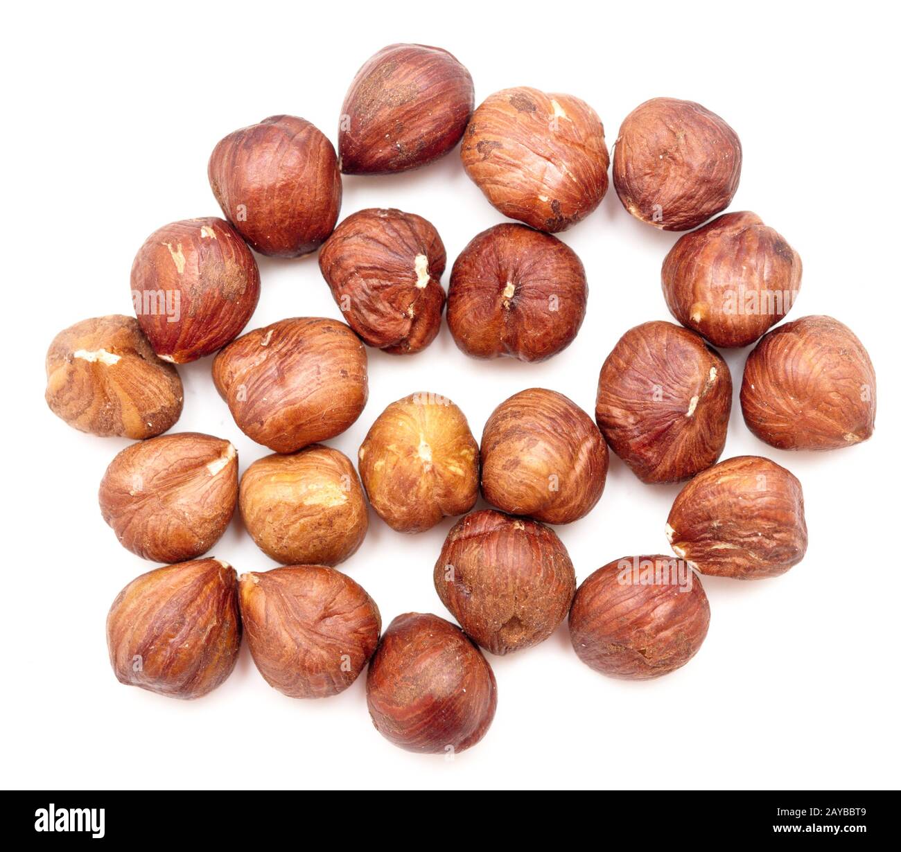 Hazelnuts on white Stock Photo - Alamy