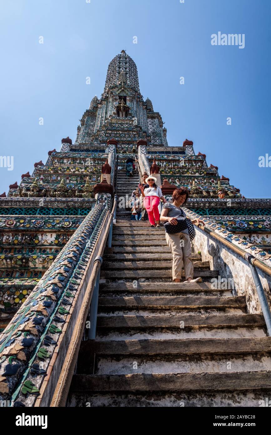 Steep stairs down temple wat hi-res stock photography and images - Alamy