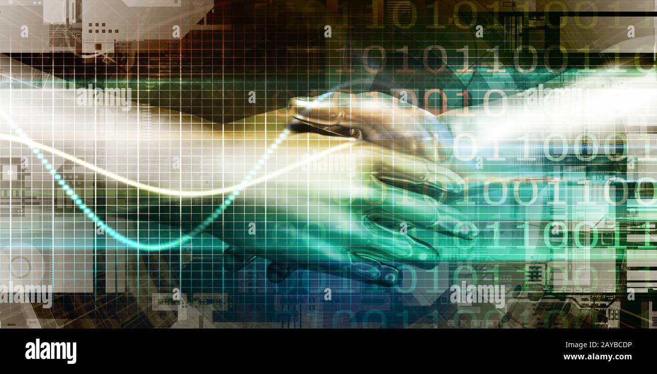 Virtual Hand Shake Stock Photo - Alamy