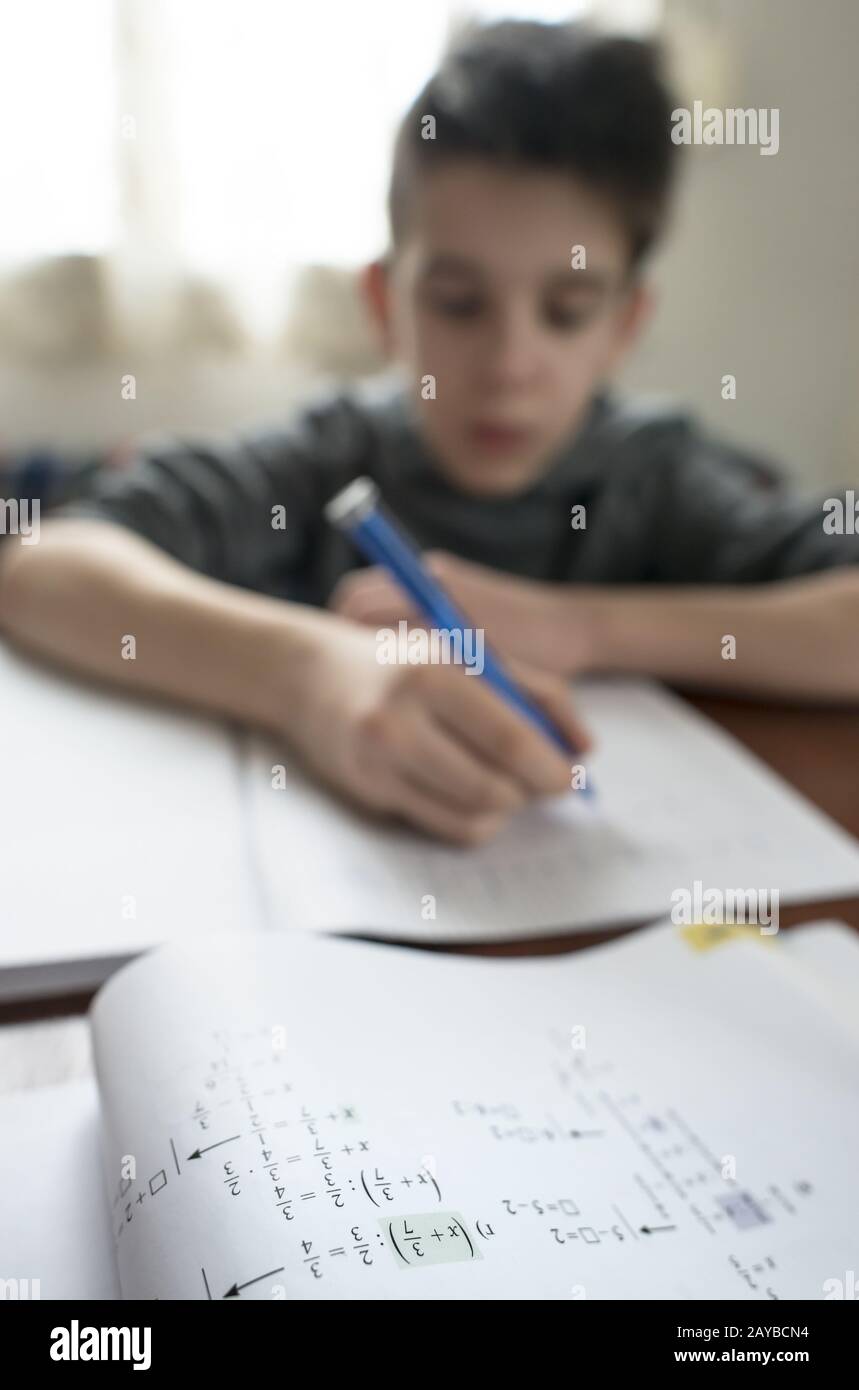 Child do his homework Stock Photo - Alamy
