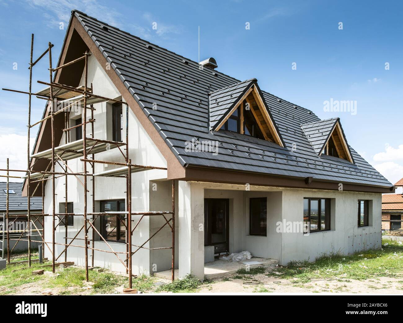 Small new build house Stock Photo - Alamy