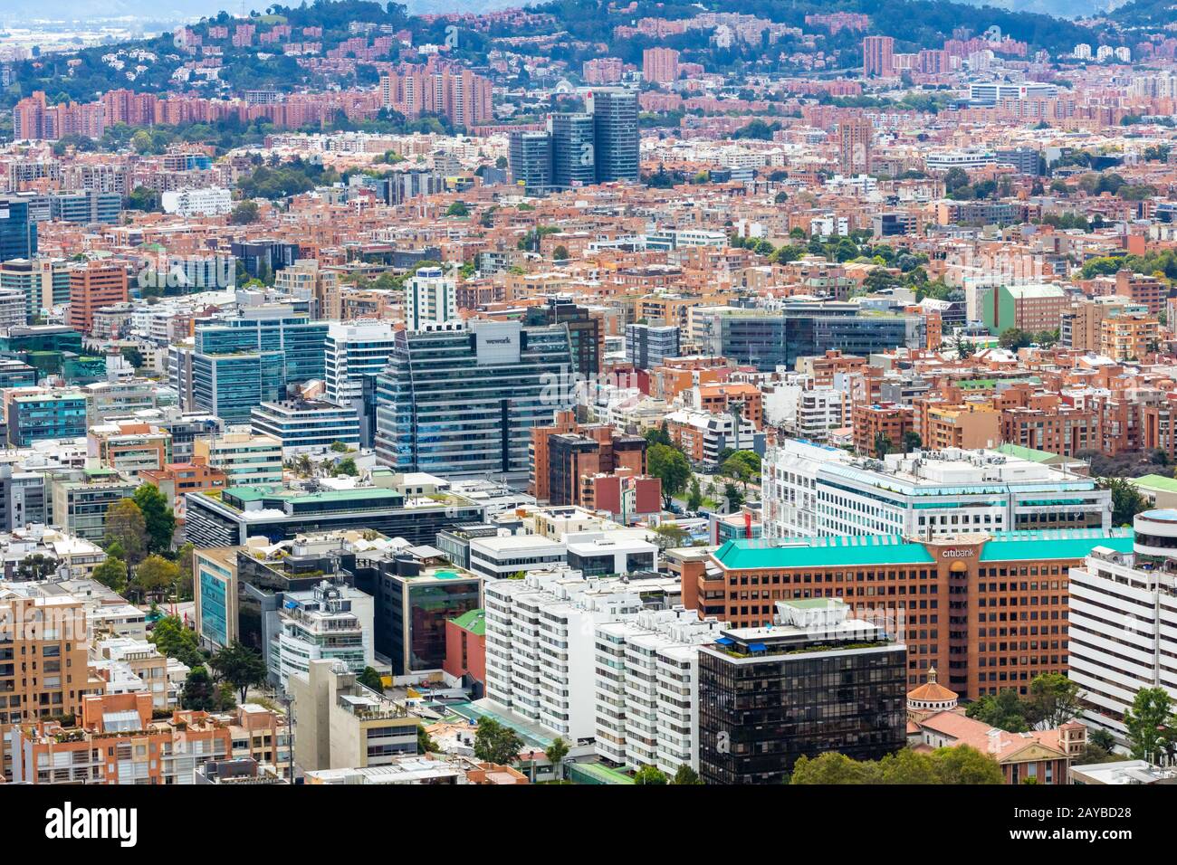 Bogota Usaquen district aerial view Stock Photo - Alamy