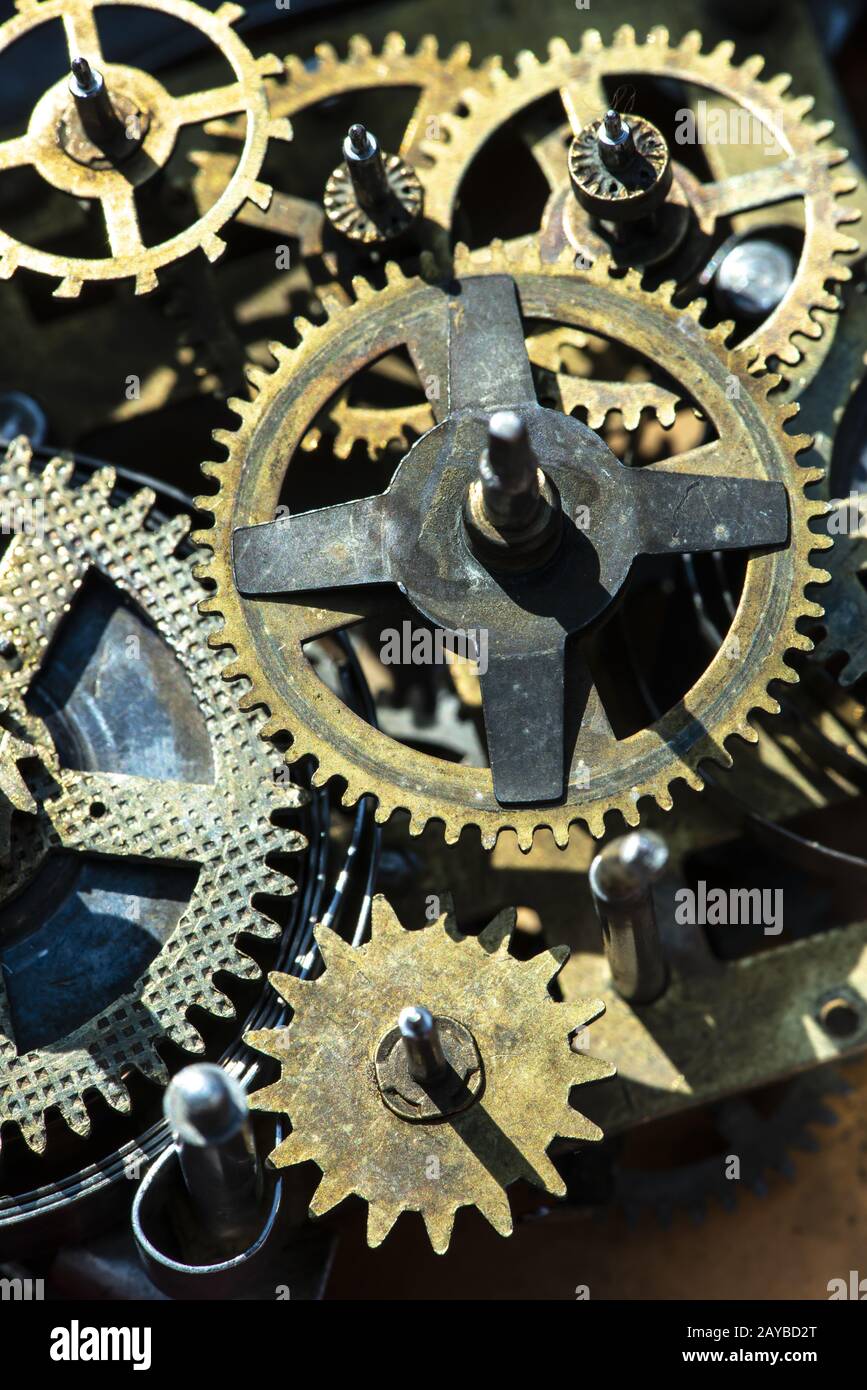 Close up metal gears mechanism Stock Photo - Alamy