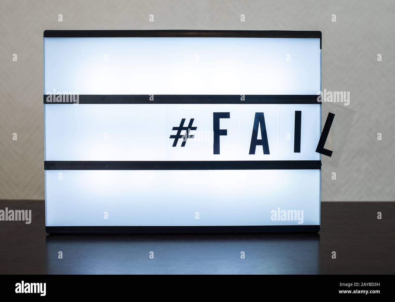 Text Fail and hashtag. Concept for error and falling Stock Photo - Alamy