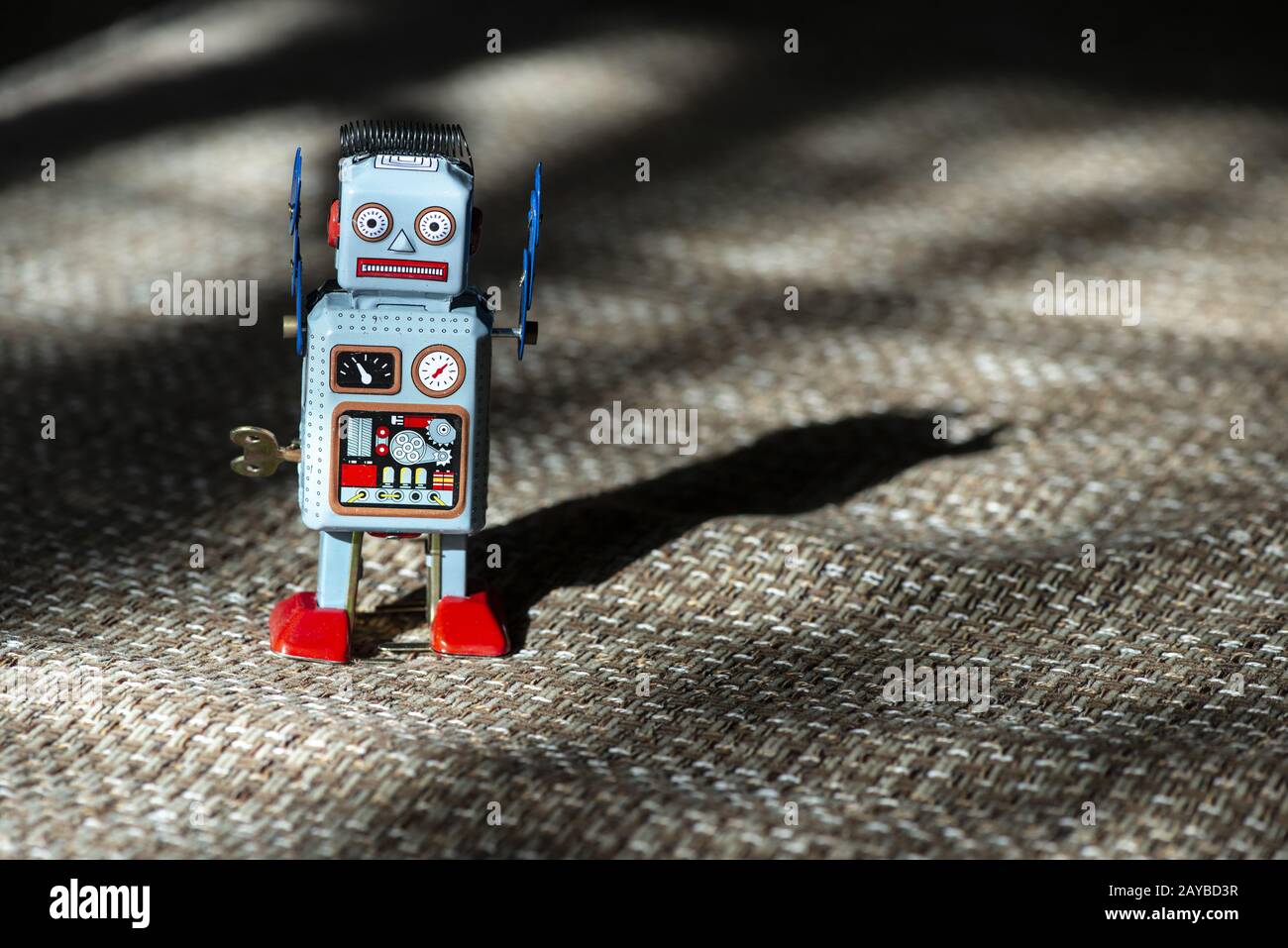 Vintage blue robot toy Stock Photo - Alamy