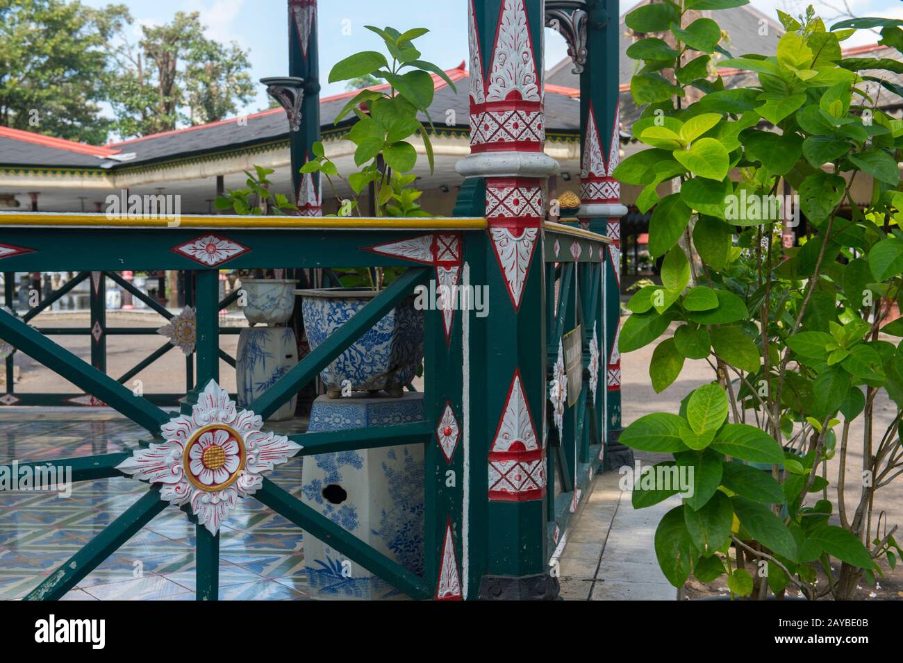 Detail of a pavilion in a courtyard of the Kraton of Yogyakarta ...
