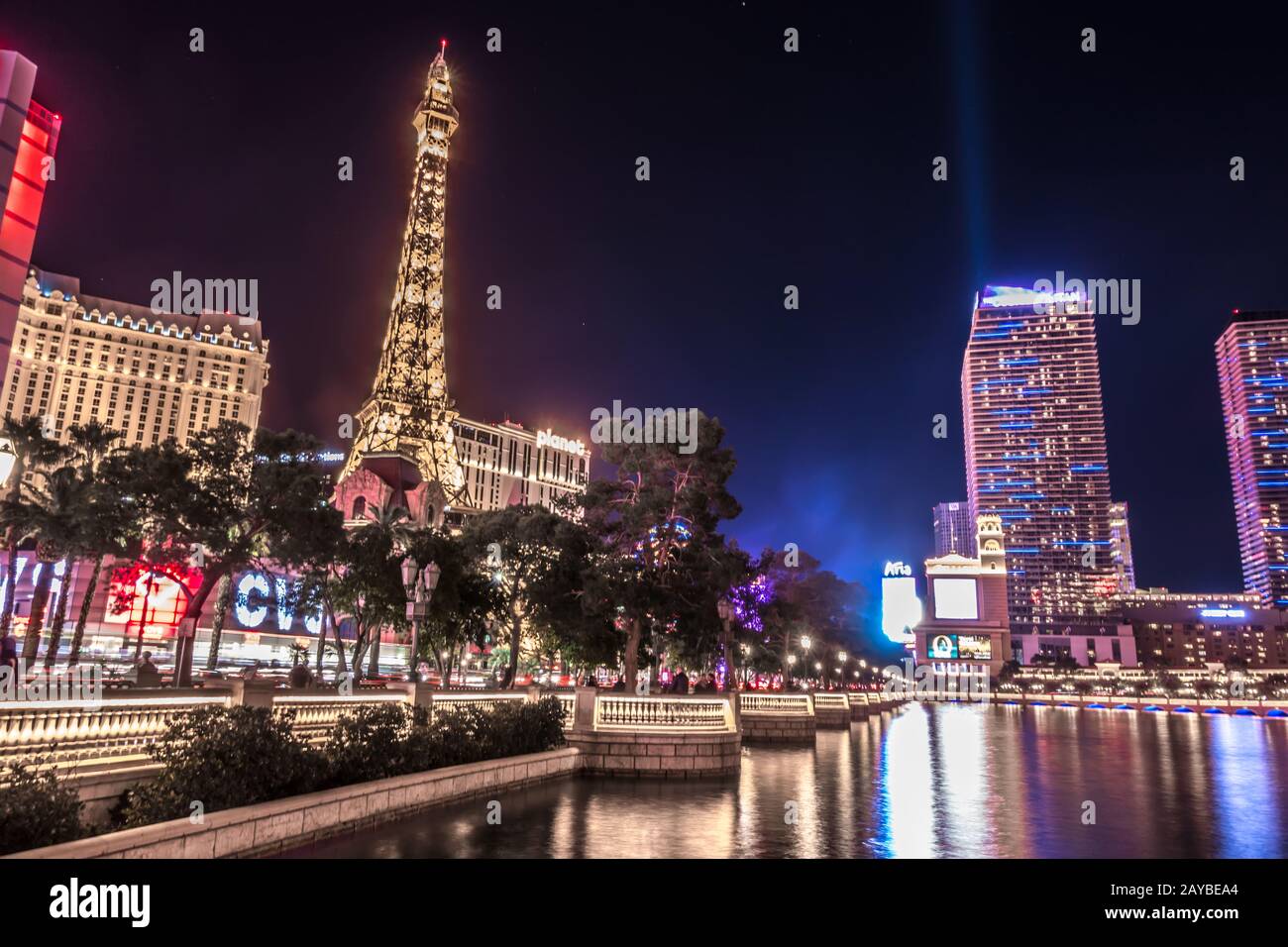 las vegas nevada strip and surroundings at night Stock Photo - Alamy