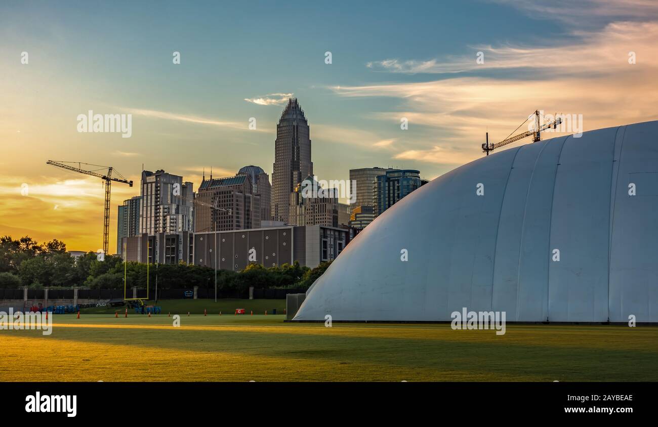 early morning sunrise over charlotte north carolina and new carolina ...