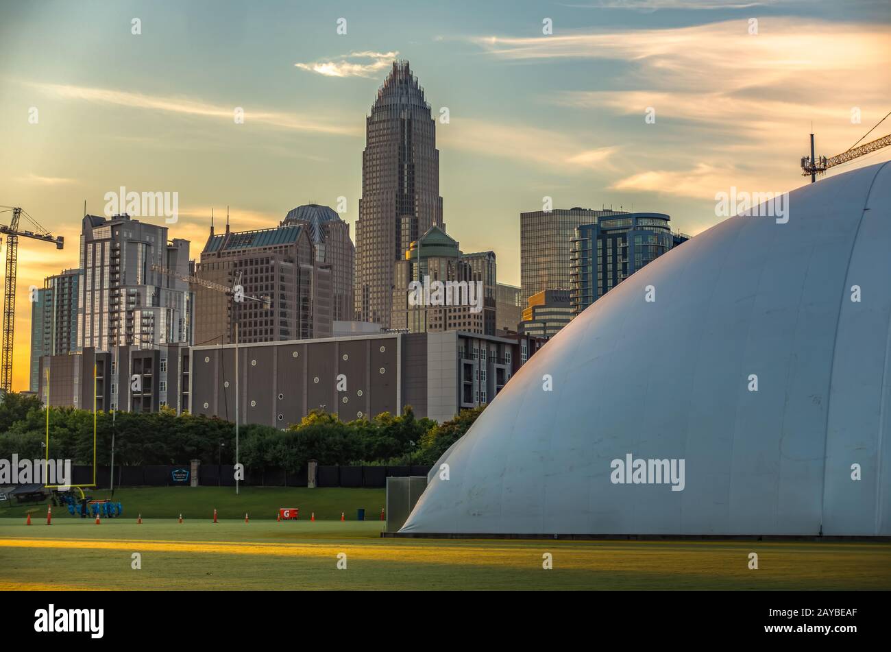 early morning sunrise over charlotte north carolina and new carolina ...