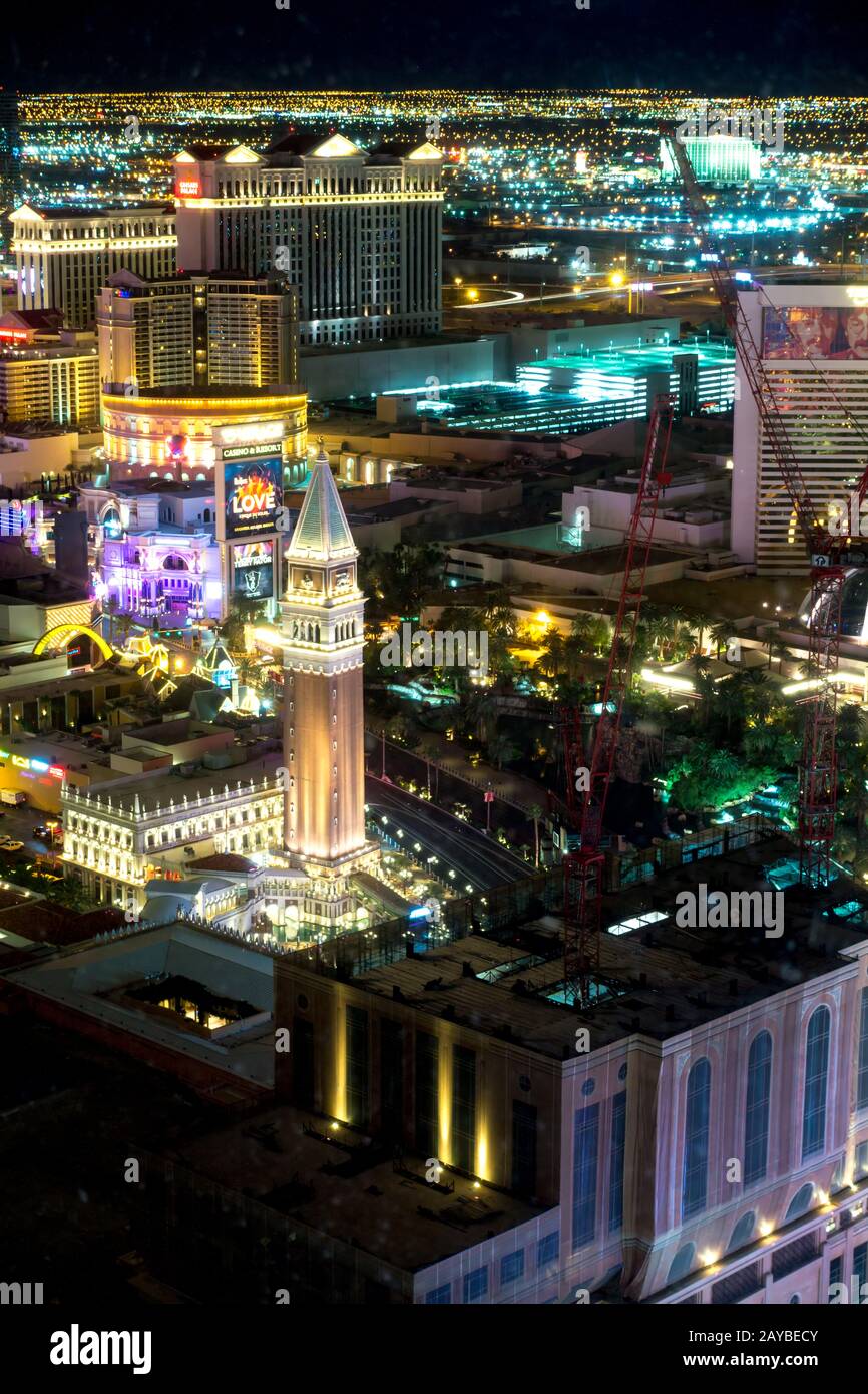 las vegas nevada strip and surroundings at night Stock Photo - Alamy
