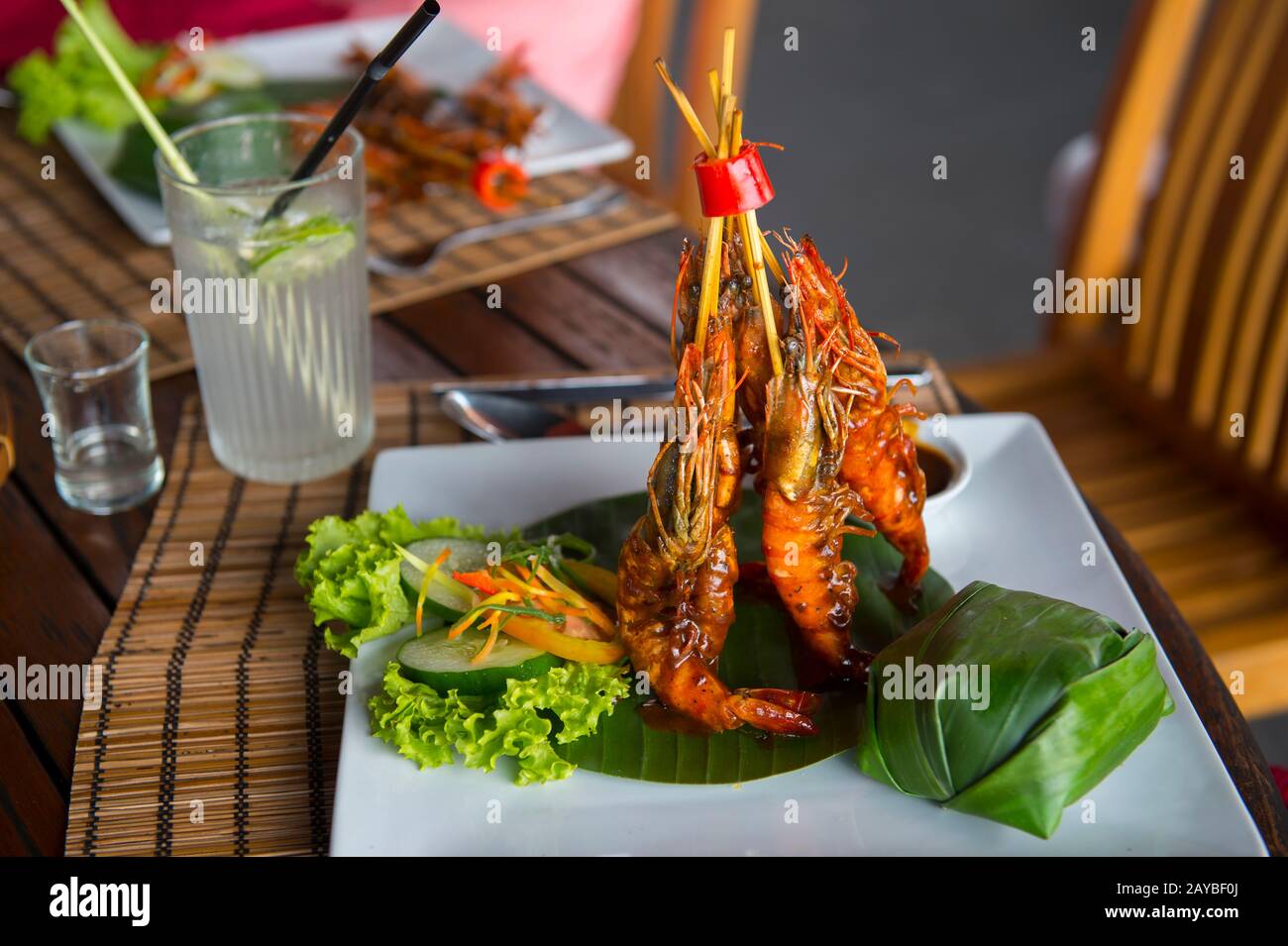 Indonesian food at a restaurant Castle in Yogyakarta in Java in ...