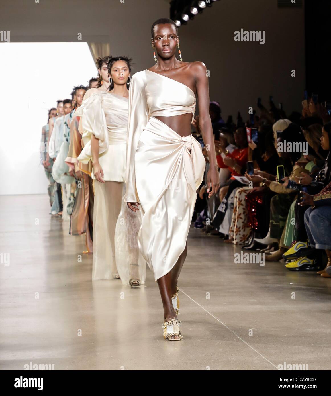 New York, NY, USA - February 12, 2020: Models walk runway for Fe Noel ...