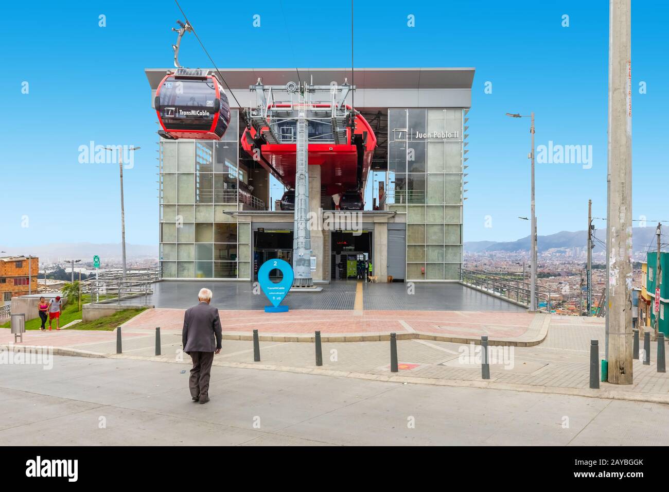 Bogota city first arrival station of the new cableway Stock Photo - Alamy