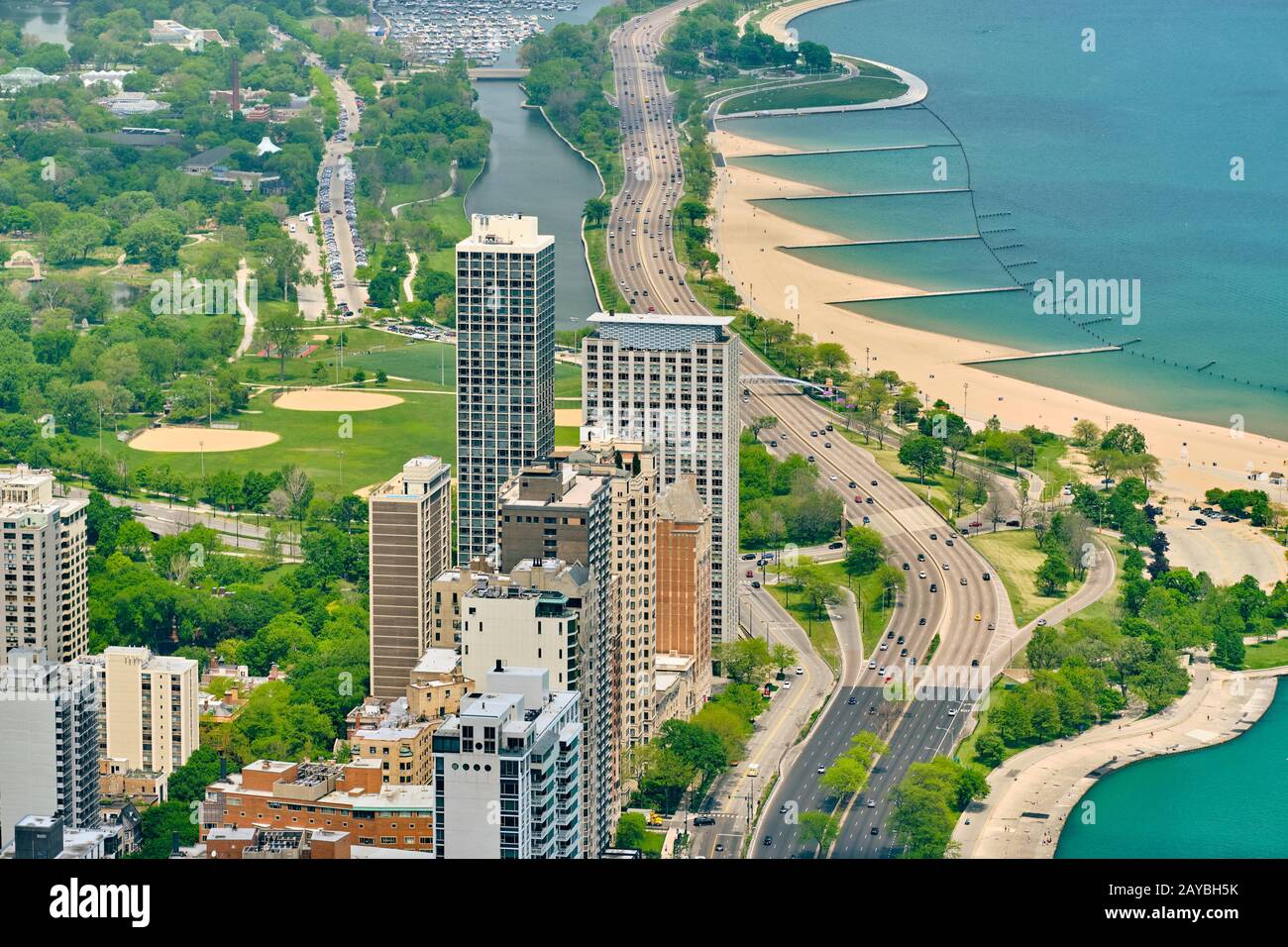 Chicago city aerial view Stock Photo - Alamy
