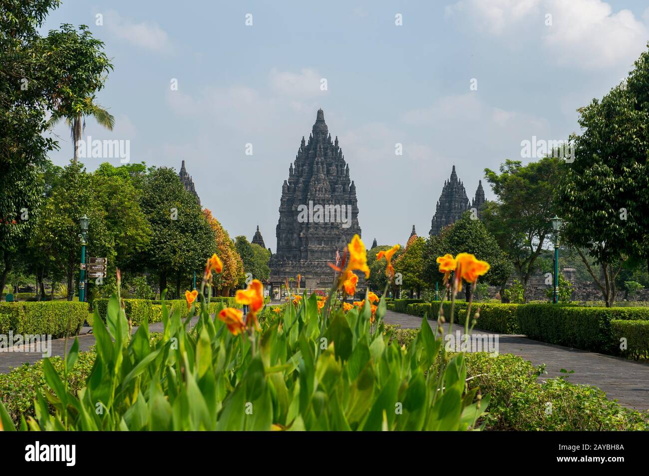 View of the Prambanan temple complex, a 9th-century Hindu temple ...