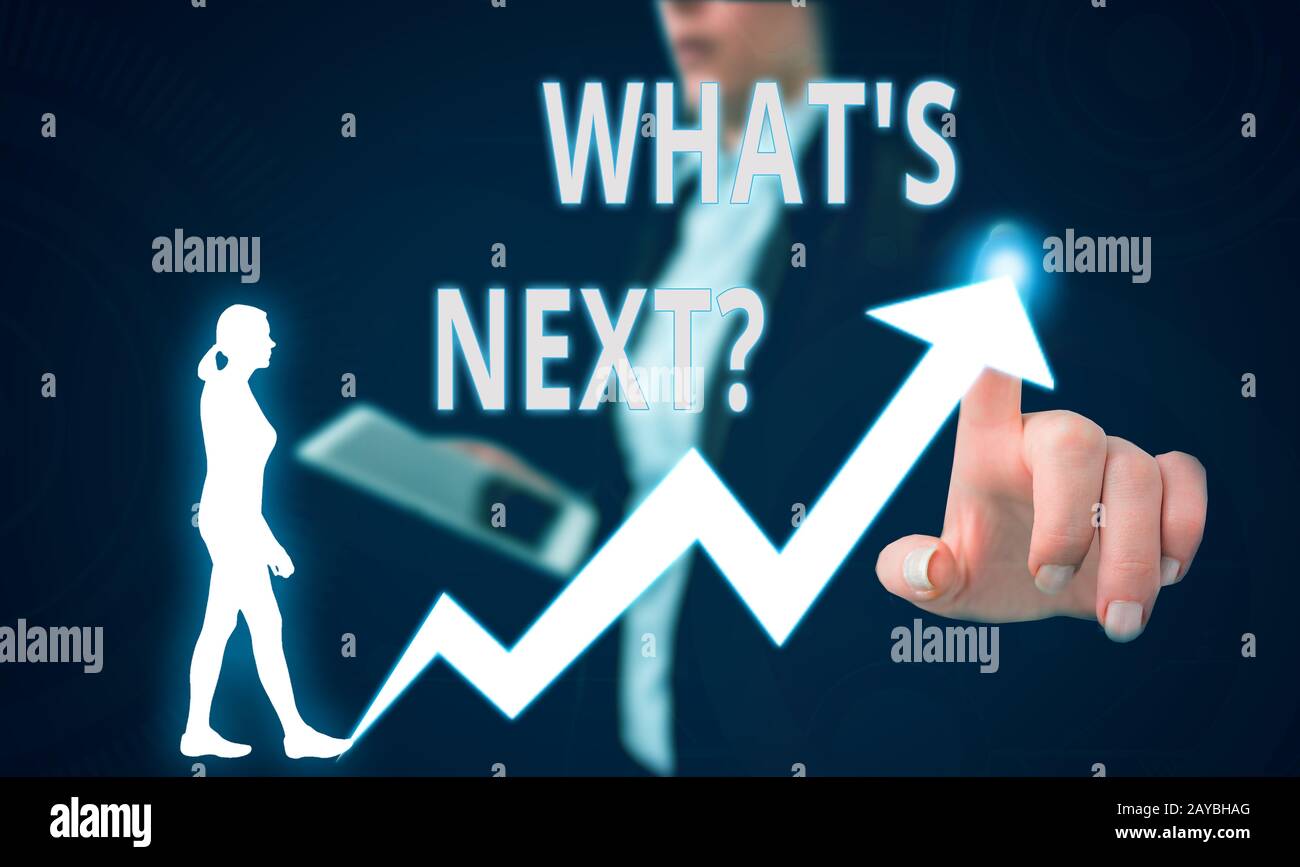 Text sign showing What S Next Question. Conceptual photo asking ...