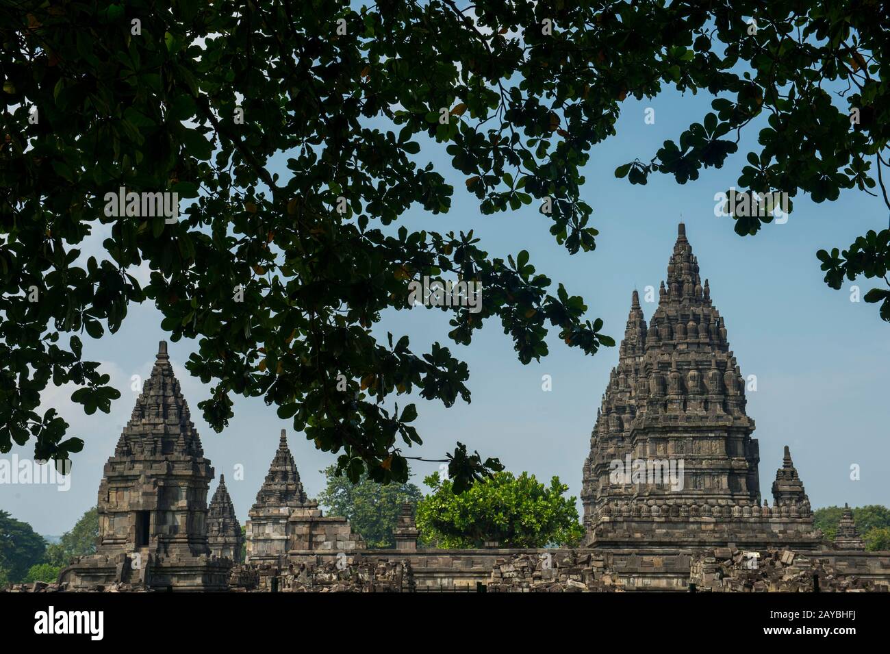View of the Prambanan temple complex, a 9th-century Hindu temple ...