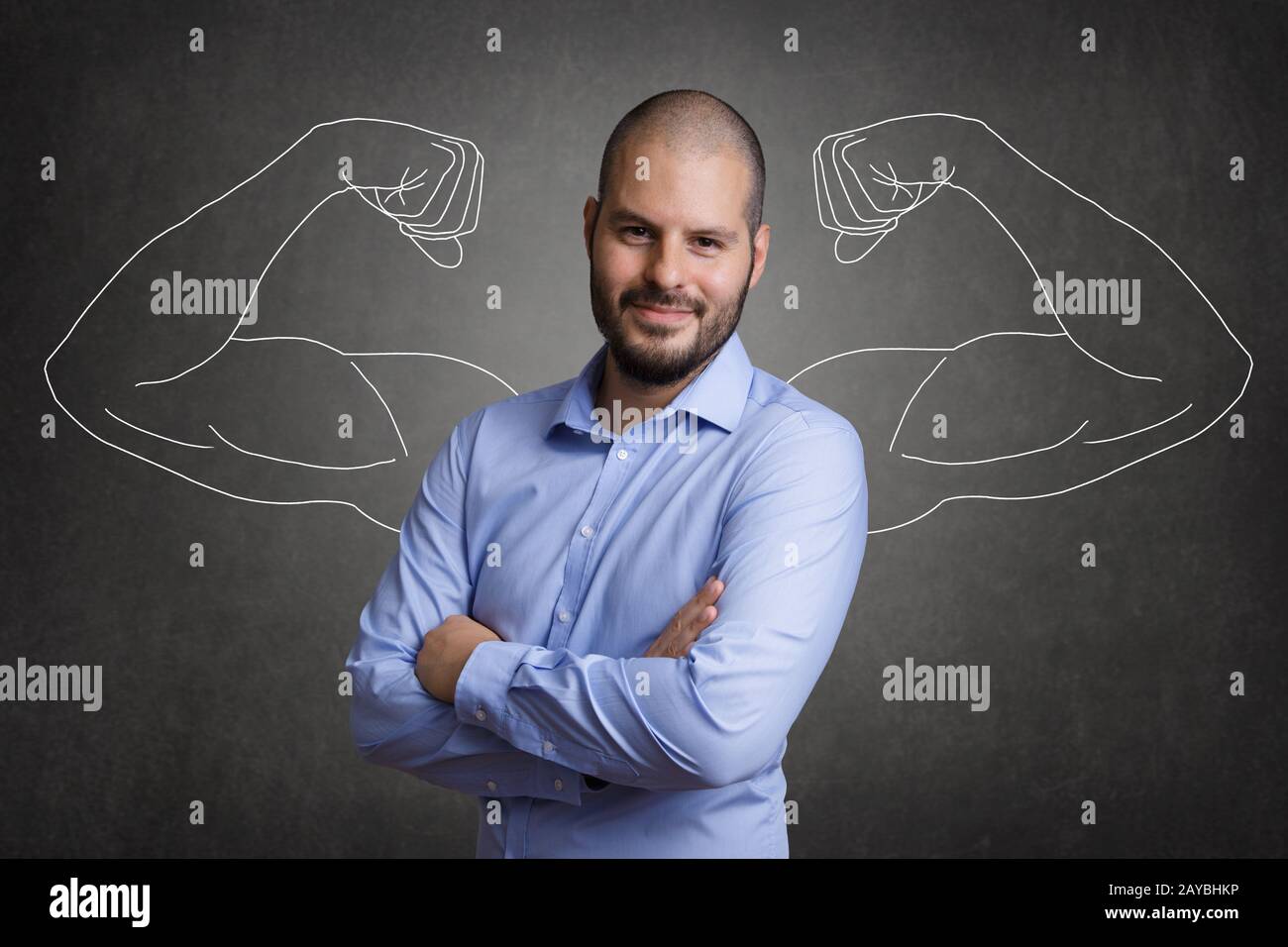 Business man with muscular arms Stock Photo - Alamy