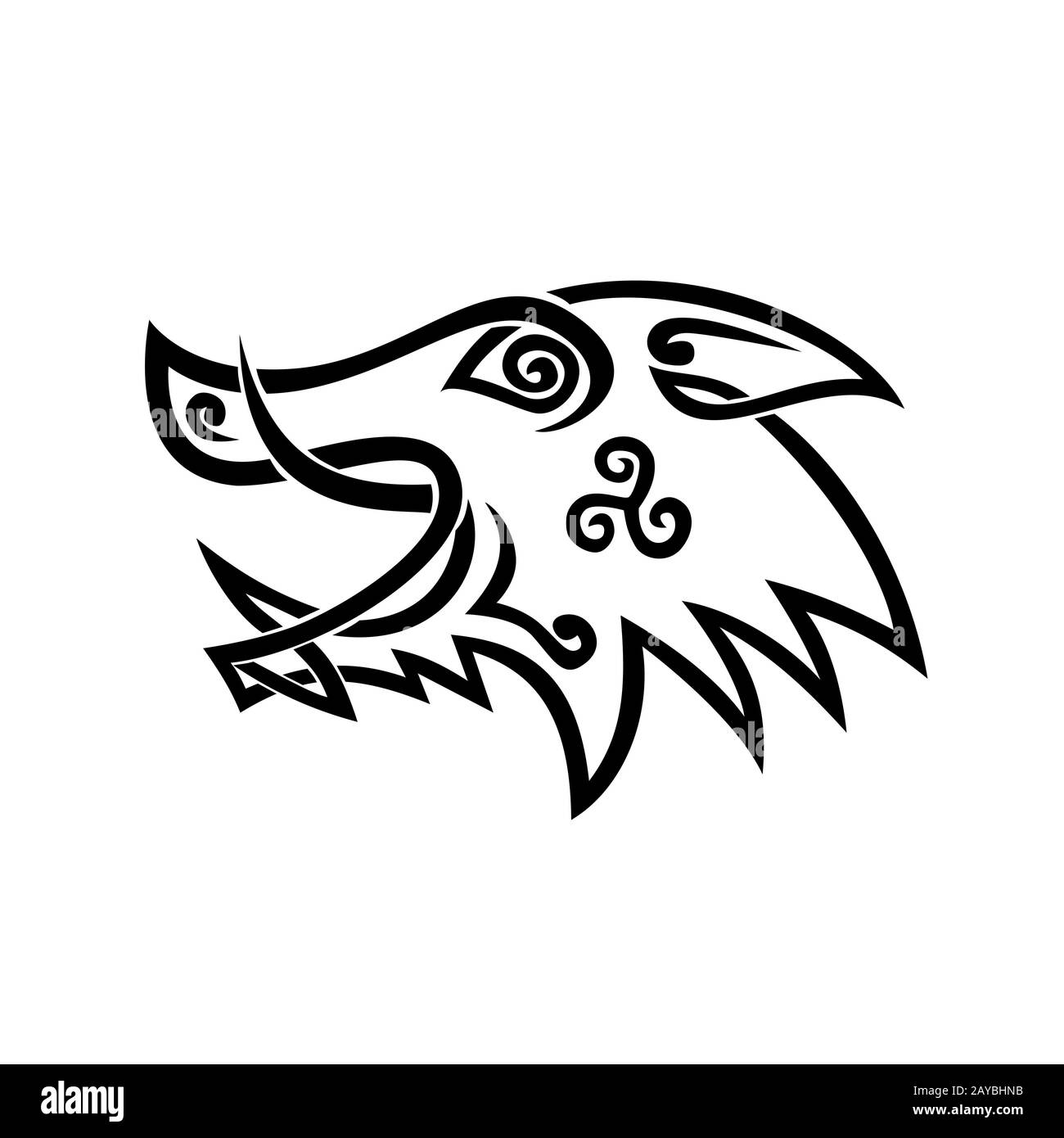 Celtic Knot Wolf Head