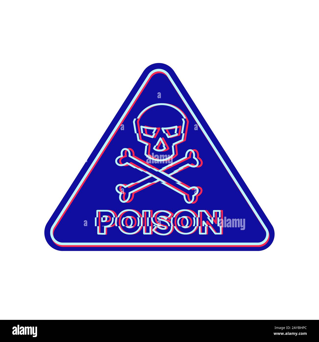 Poison Symbol Neon Flickering Icon Stock Photo - Alamy