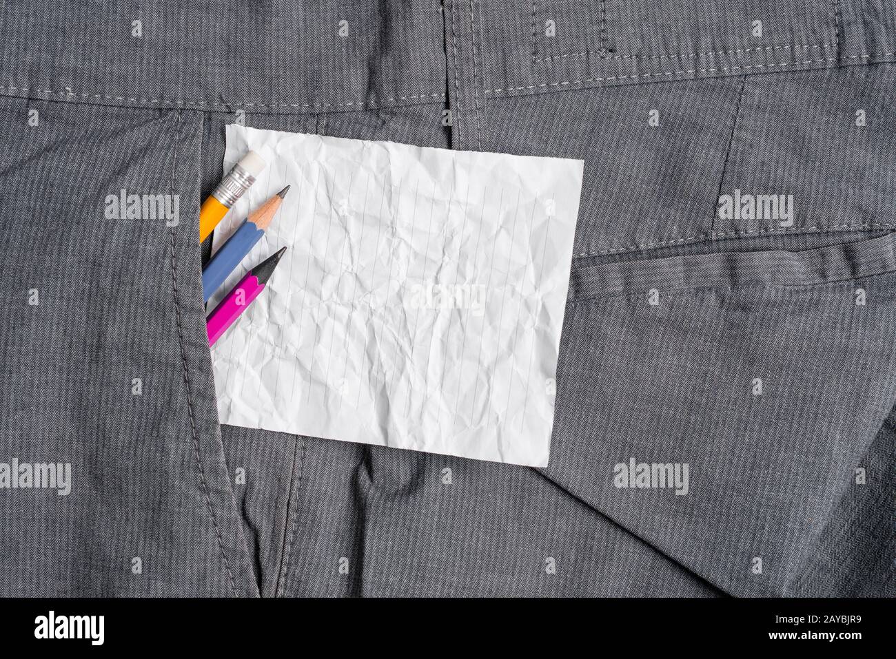 Writing equipment and a white note paper inside the formal working ...