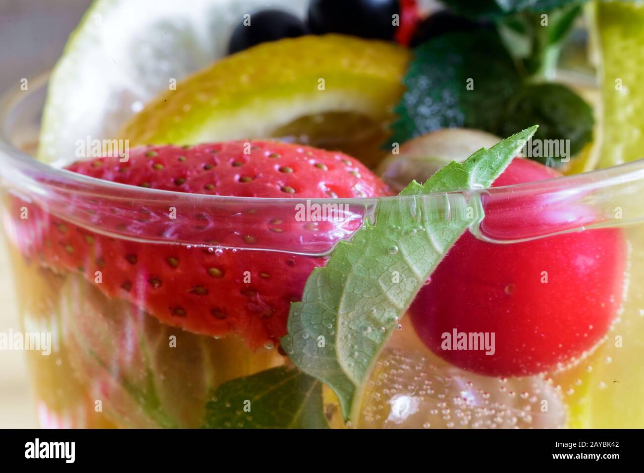 Homemade summer refreshing cocktail of fruits and berries Stock Photo ...