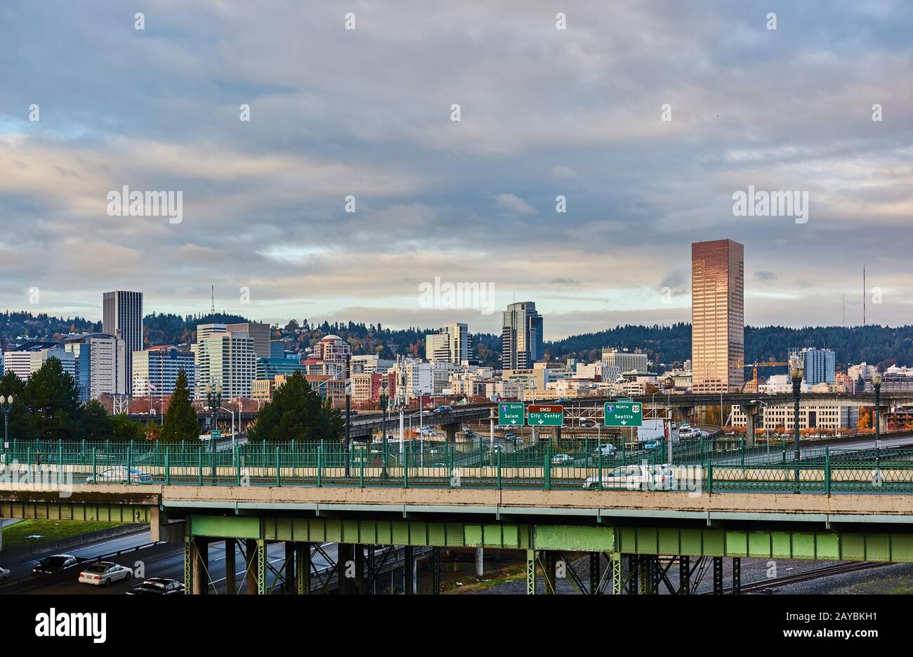 Portland city skyline Stock Photo - Alamy