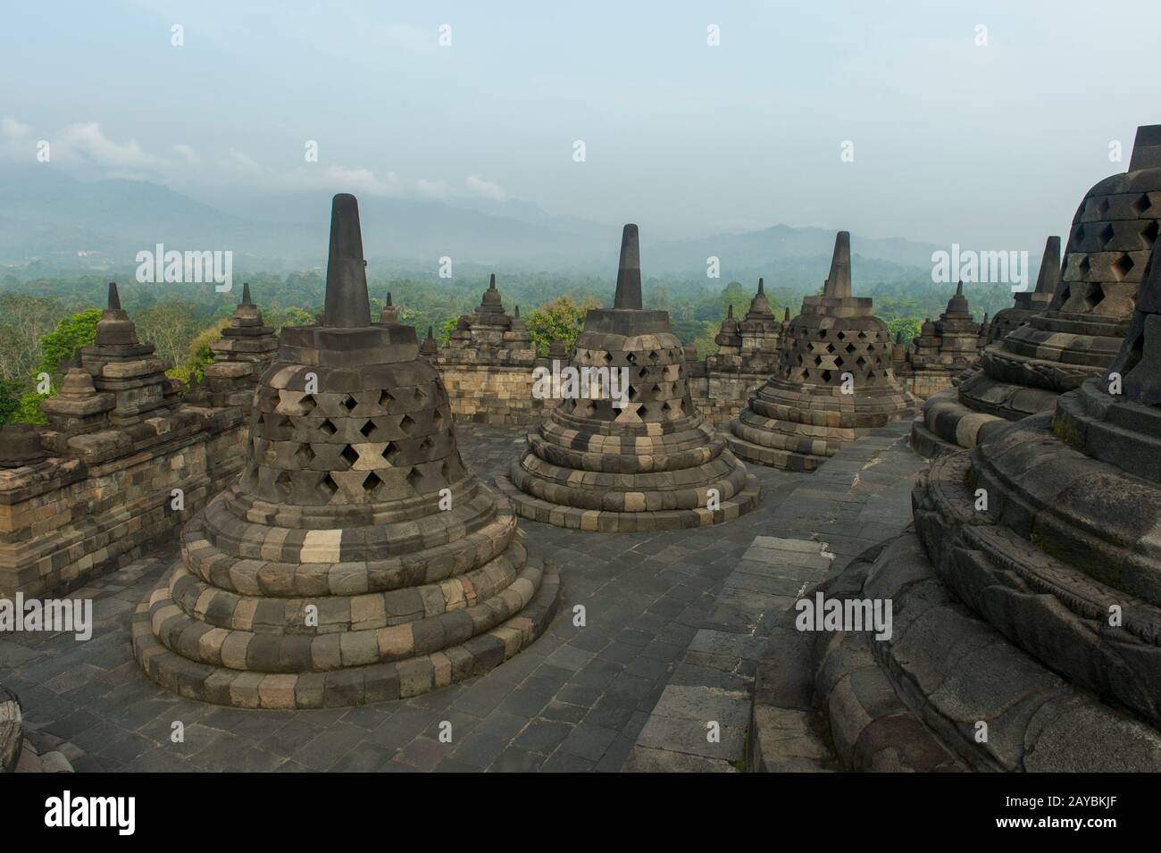 View from the top platform of Borobudur temple (UNESCO World Heritage ...