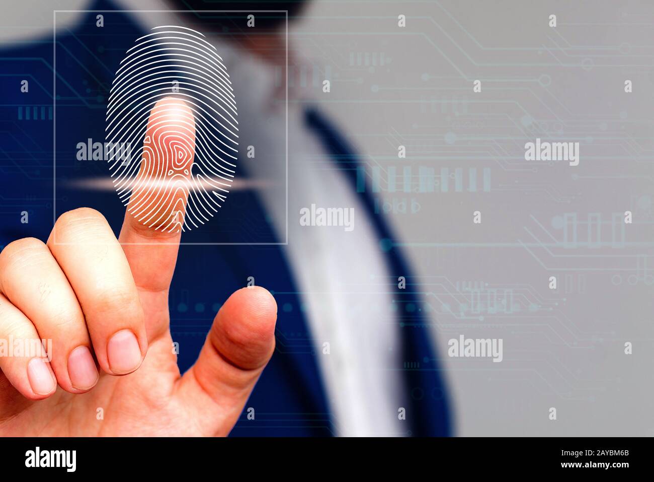 Male human presenting a presentation using the latest sophisticated ...