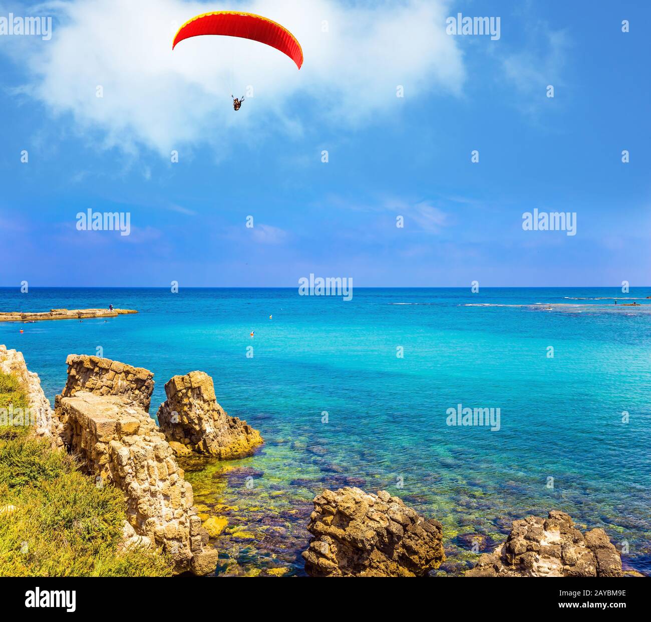The red parachute Stock Photo - Alamy