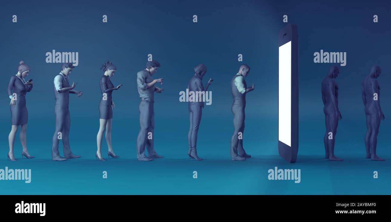 Glued to phone hi-res stock photography and images - Alamy