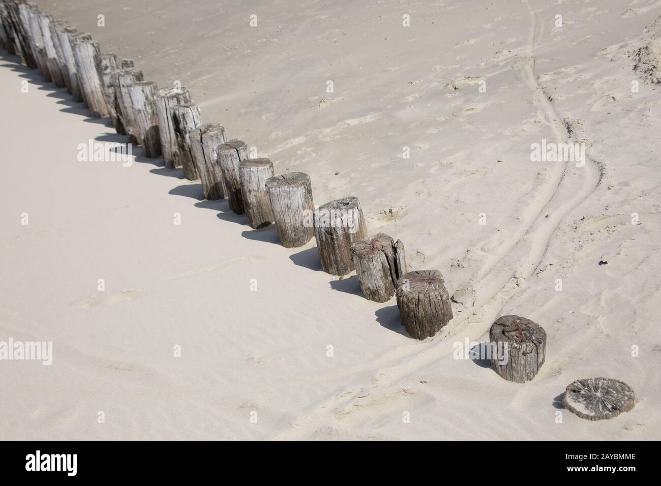 Coastal protection by wooden groynes on the sandy beach Stock Photo - Alamy
