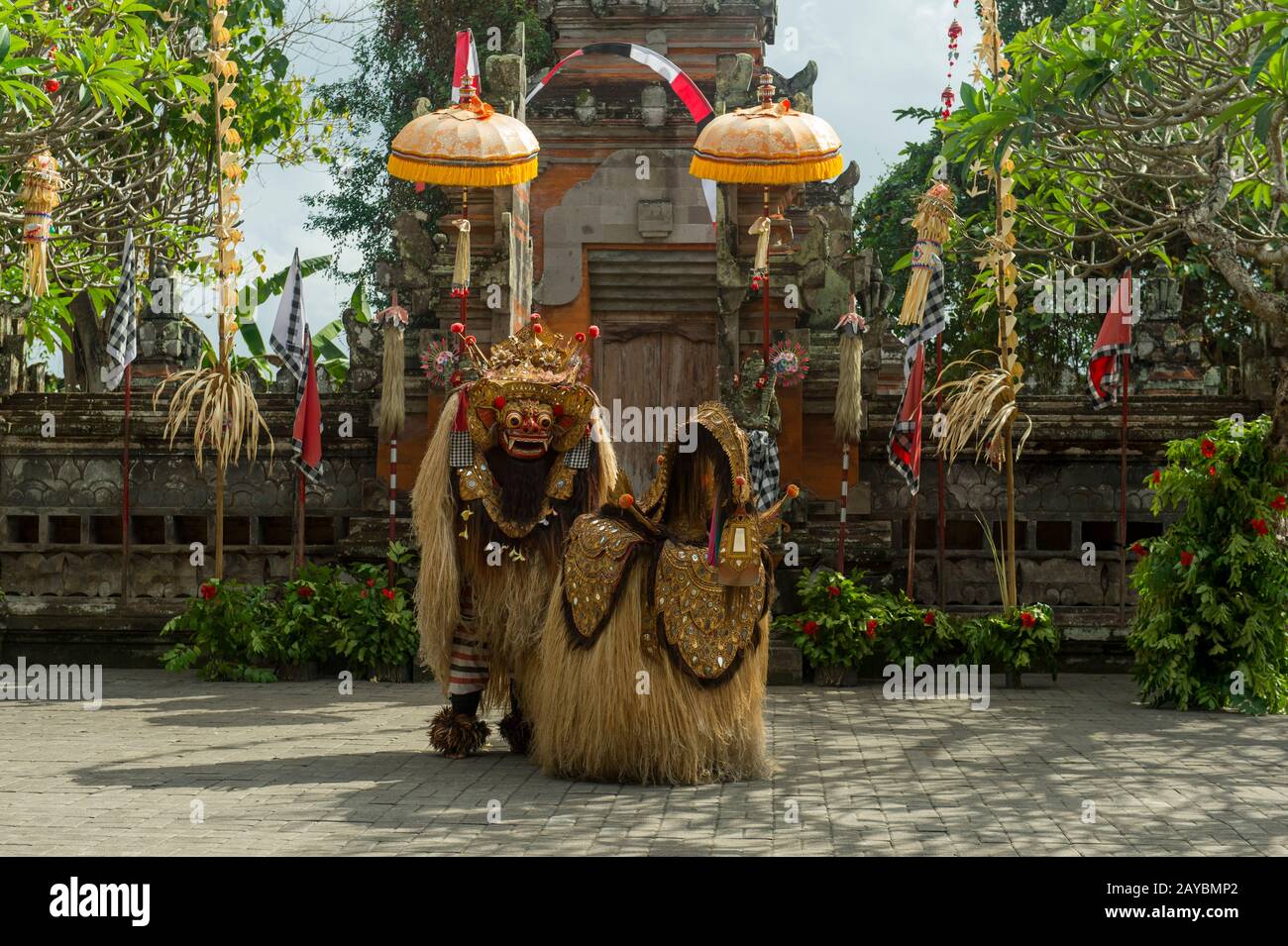 The Barong character is the magical protector of Balinese villages ...