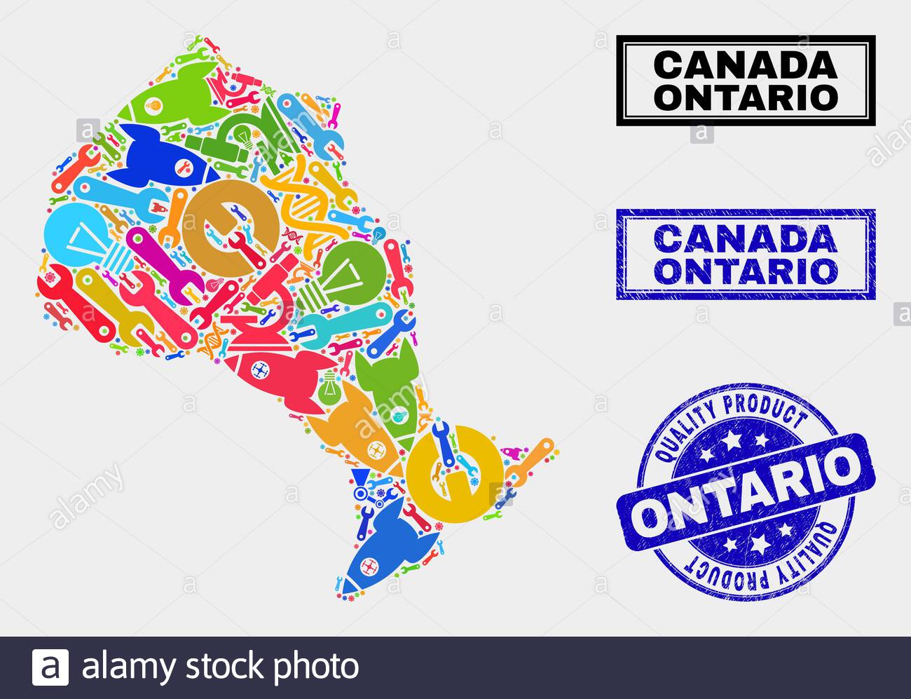 Ontario Map Vector High Resolution Stock Photography and Images - Alamy