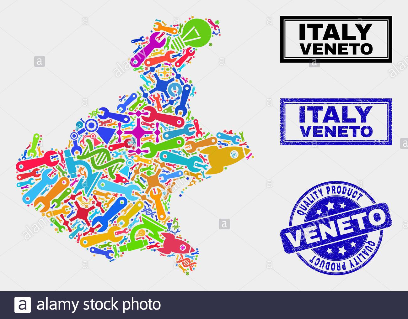 Veneto Map Vector Stock Photos & Veneto Map Vector Stock Images - Alamy