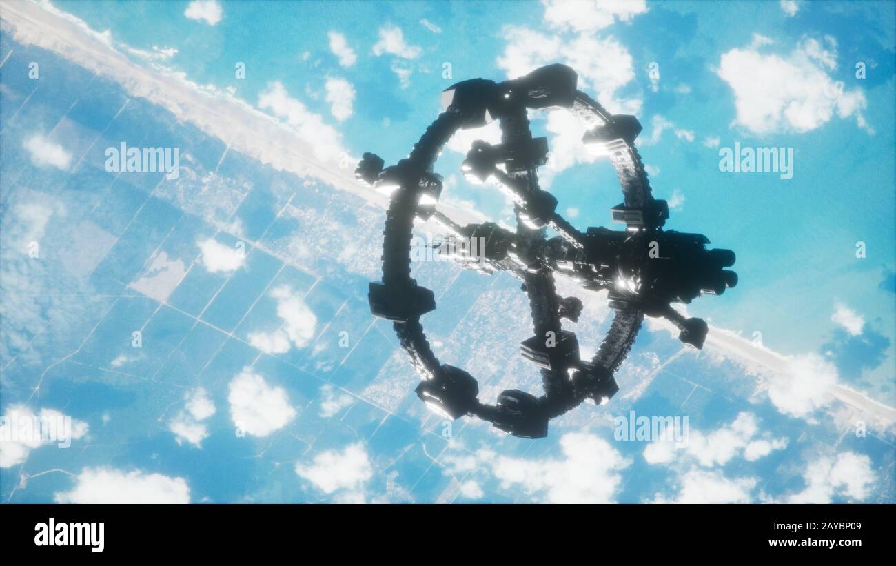 Earth and outer space station iss Stock Photo - Alamy