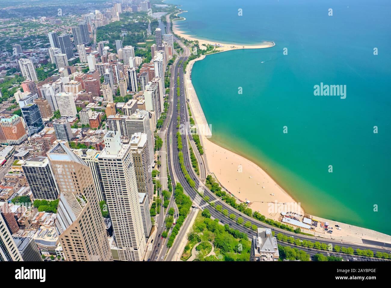 Chicago city aerial view Stock Photo - Alamy