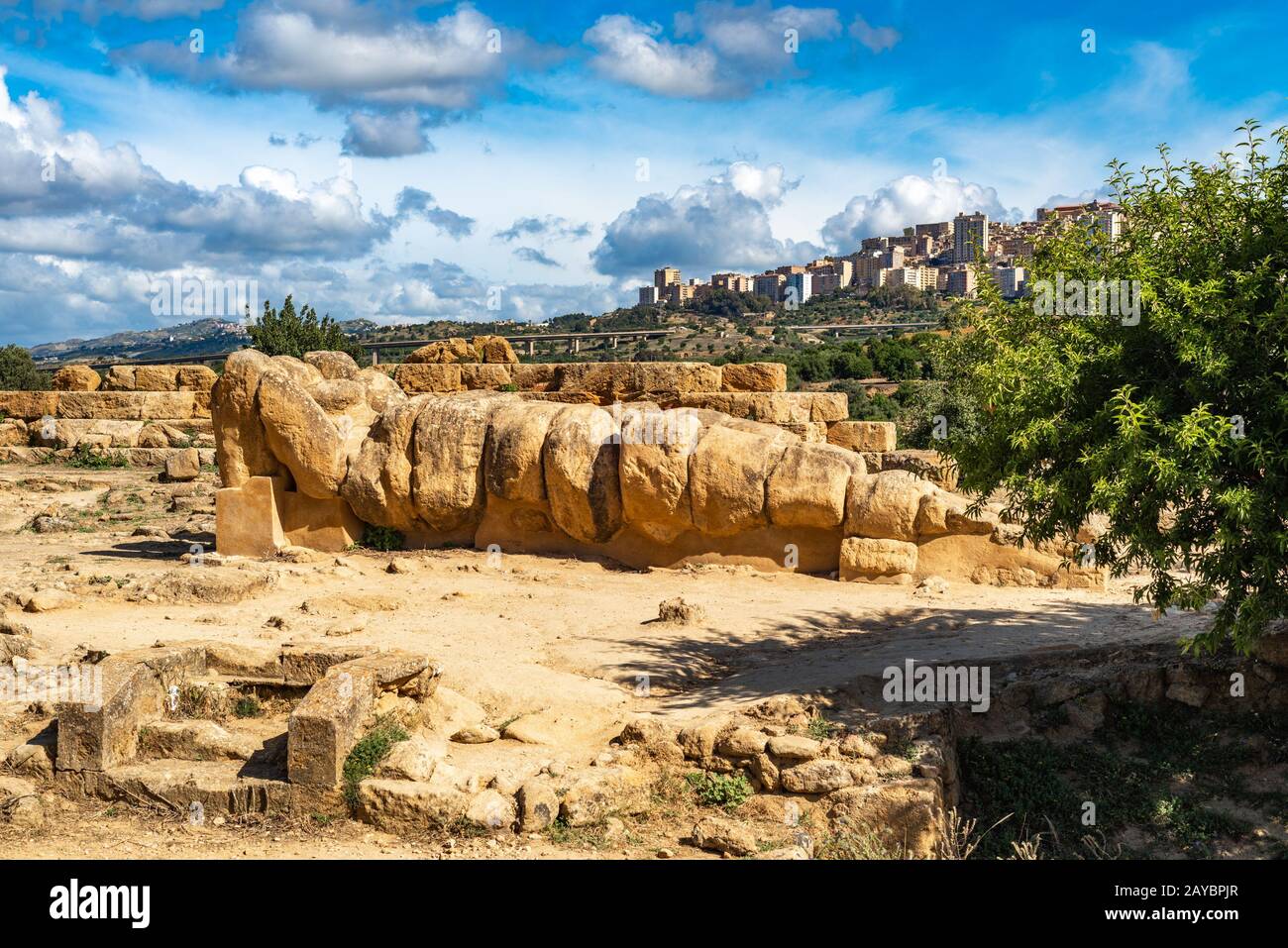 Statue of Atlas in the Temple of Olympian Zeus, Agrigento, Sicily ...