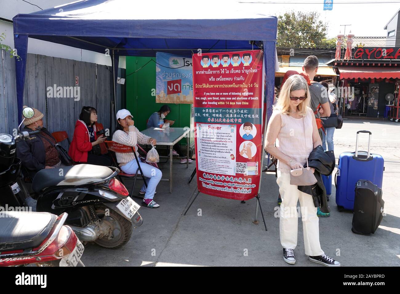 pic shows: Bus travel to the airport had warning signs. Travellers ...