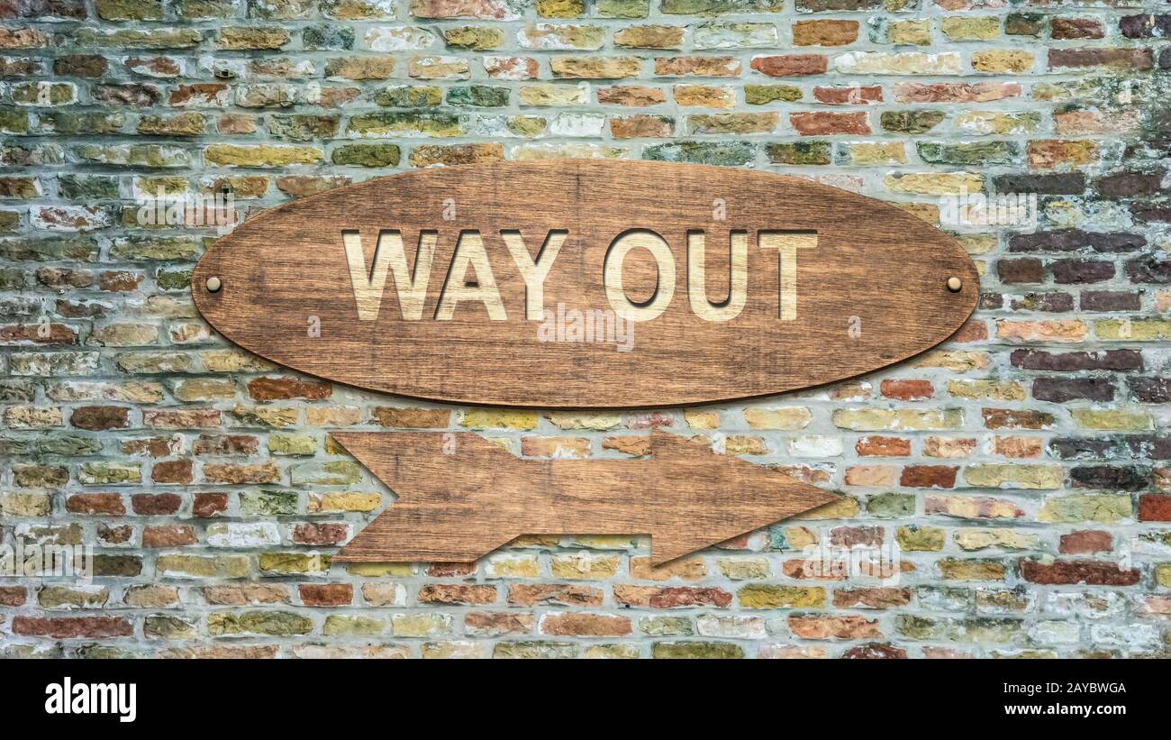 Street Sign WAY OUT Stock Photo - Alamy