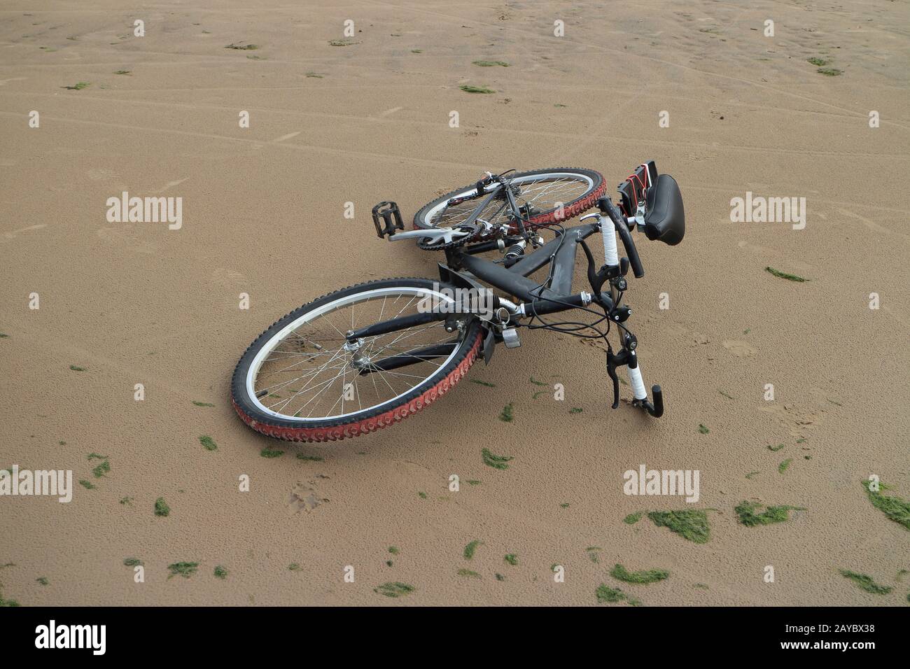 bike on the beach Stock Photo - Alamy