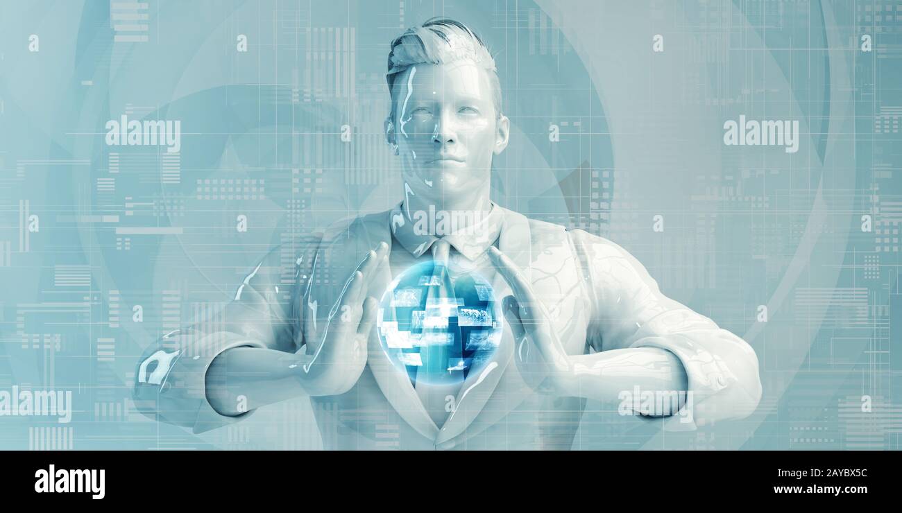 Business Man Using Digital Solutions Stock Photo - Alamy