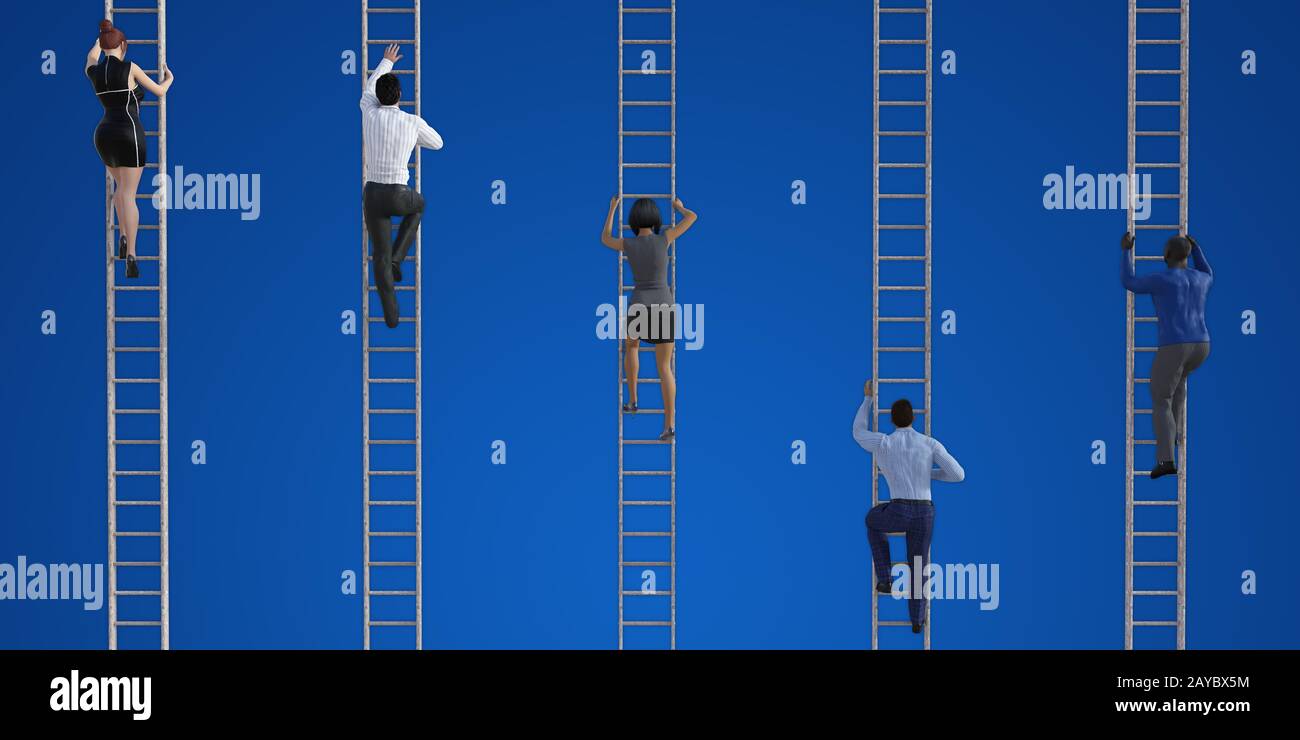 Climbing the Corporate Ladder Stock Photo - Alamy