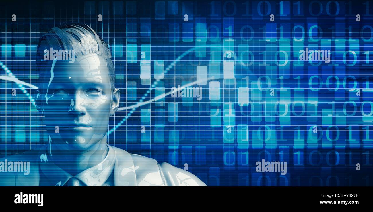 Business Man Using Data Analytics Technology Stock Photo - Alamy