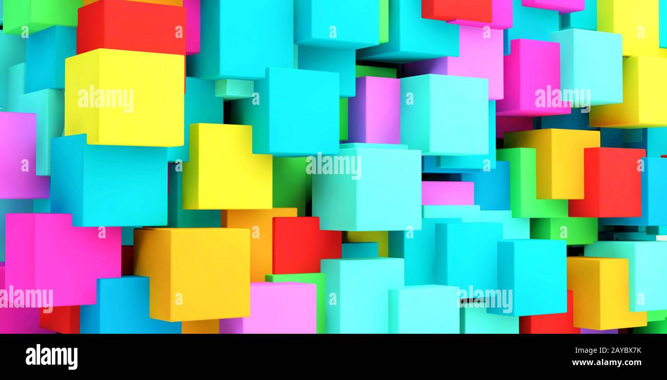 Colored Cubes Colorful Background Stock Photo - Alamy