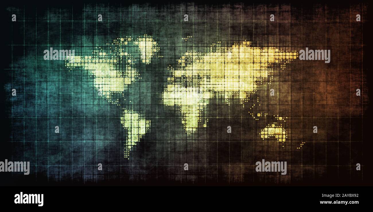 Grunge textured weathered world map hi-res stock photography and images ...