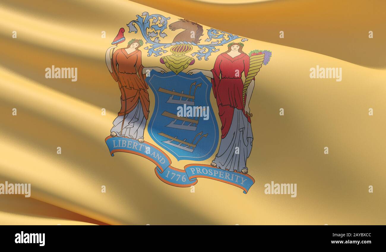 High resolution close-up Flag of New Jersey - United States of America ...