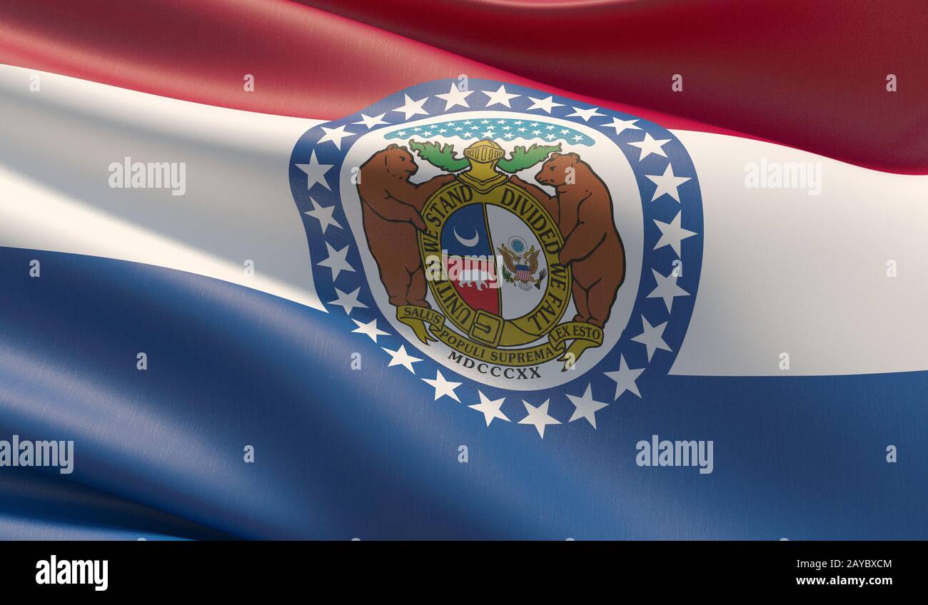High resolution close-up Flag of Missouri - United States of America ...