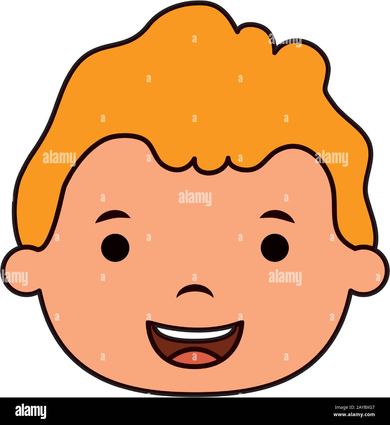 cute little blond boy head comic character Stock Vector Image & Art - Alamy